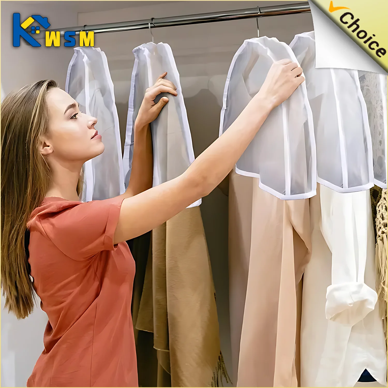 1-40PCS-Semi-Package-Clothes-Dust-Cover-EVA-Waterproof-Transparent-Suit ...