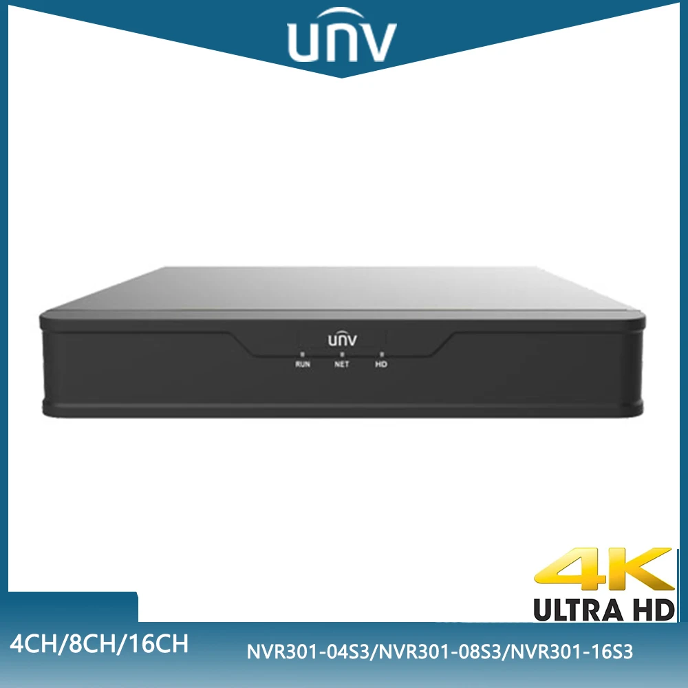 Unv 4ch 8ch 16ch nvr 1 sata hdd até 8tb 4k gravação de áudio e detecção ...