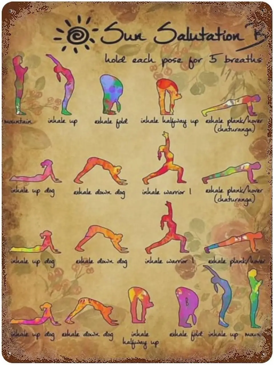 Sun-Salutation-Vintage-Yoga-Art-Metal-Tin-Sign-Home-Decor-Yoga-Lovers ...