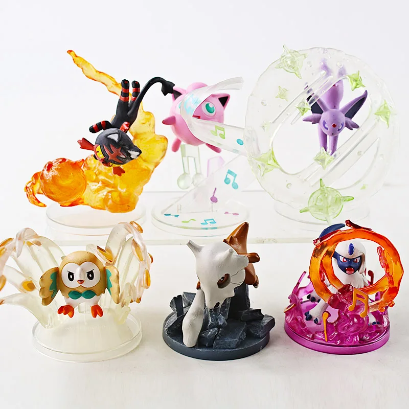 6Pcs/Set 10cm Japan Anime Pokémon Espeon Marowak Jigglypuff Absol ...