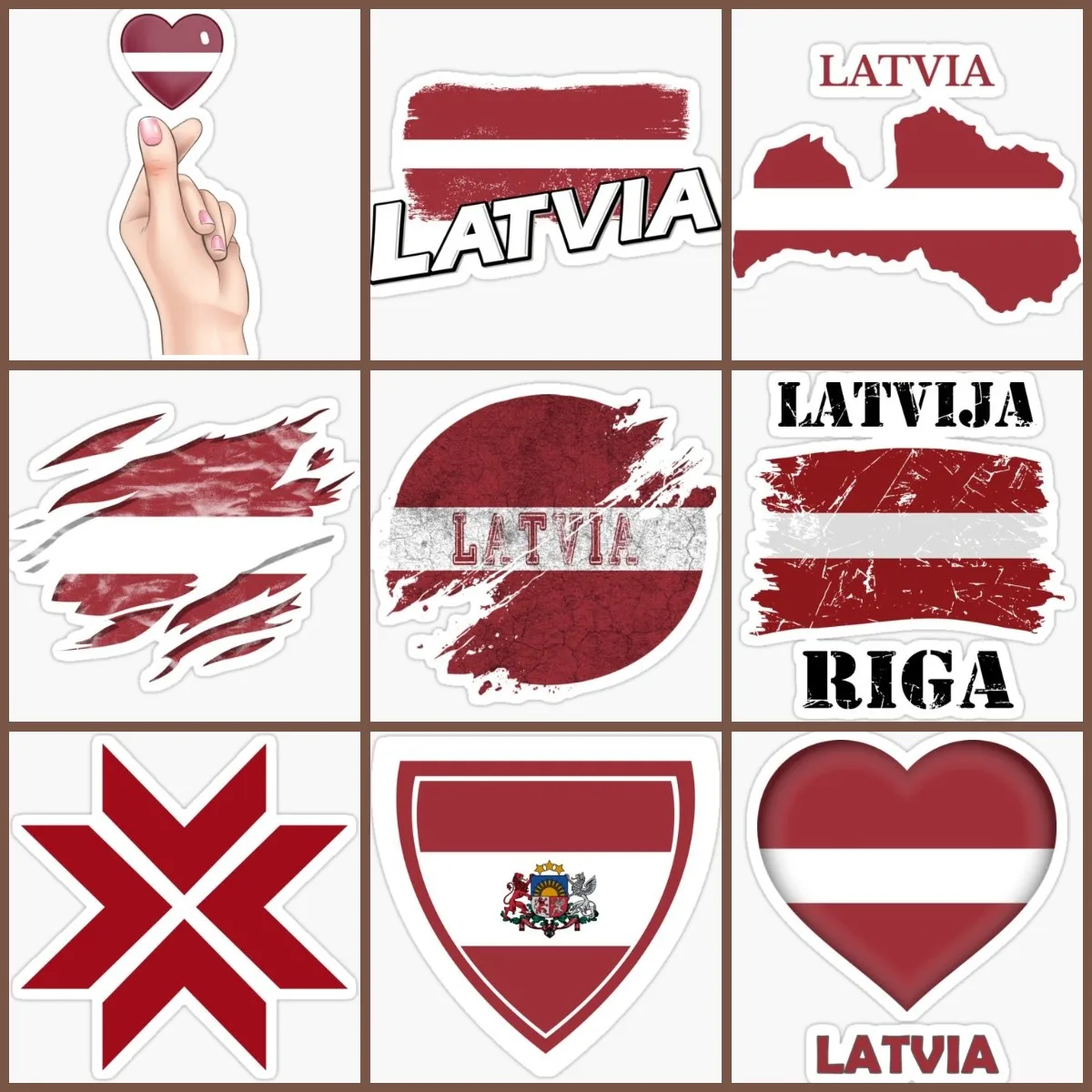 Latvia LAT Love Flag Map Sticker Laptop Car Window Motorcycle ...