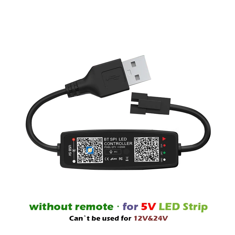 5V USB Controller For Addressable LED Strip Remote Control 5V USB ...