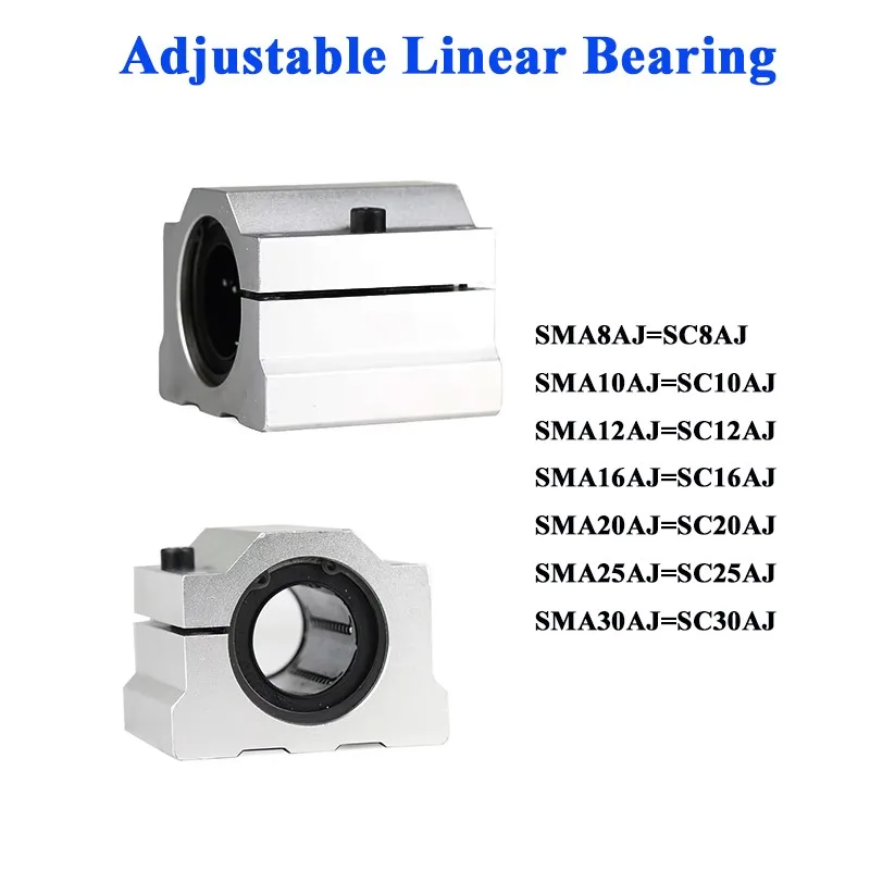 2PC-Adjustable-Gap-Locking-Linear-Slider-Bearing-SMA8AJ-SMA10AJ-SMA12AJ ...