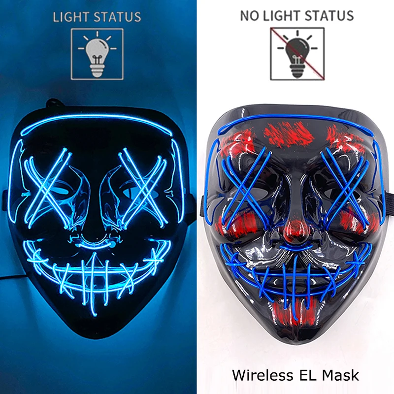 Halloween-Luminous-Mask-Wireless-Neon-Led-Light-Masque-Masquerade-Masks ...