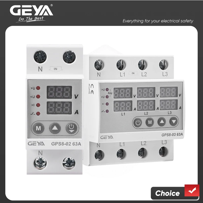 GEYA-GPS8-Single-Phase-Three-Phase-Voltage-Current-Relay-Protector-Over ...
