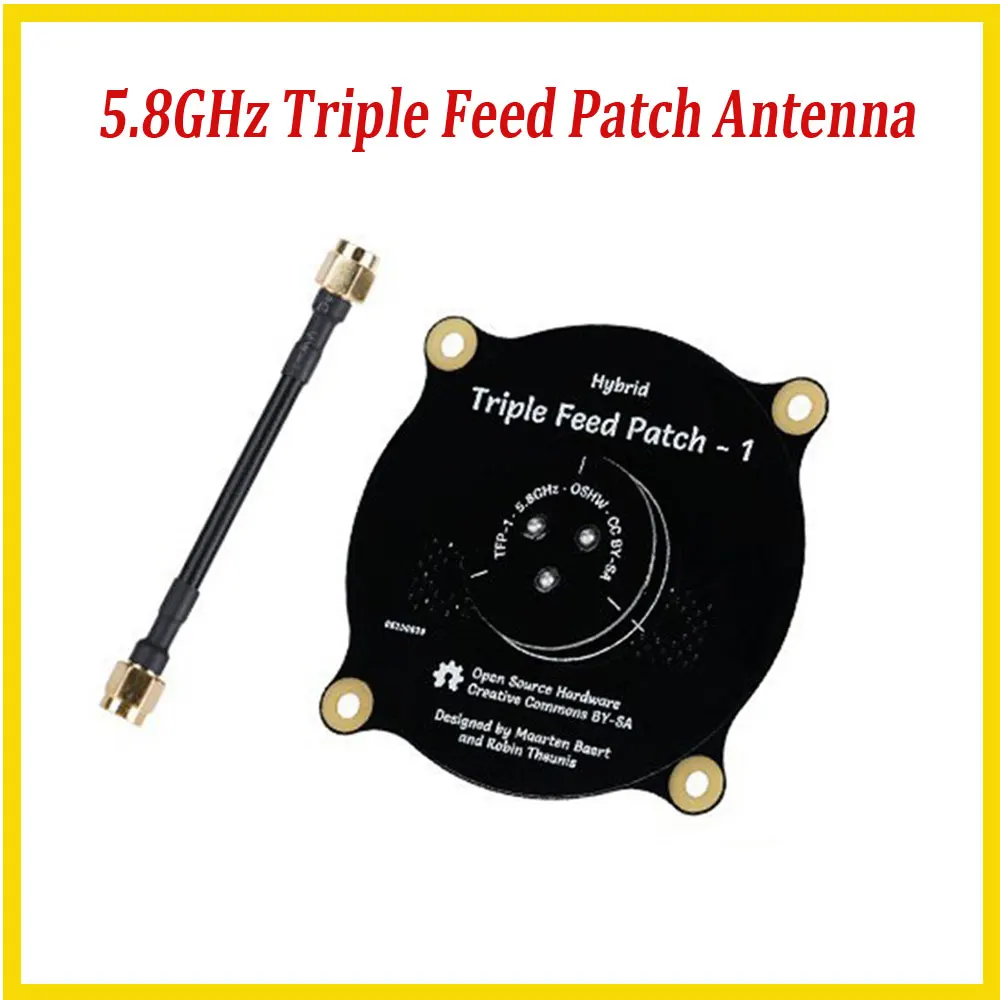 5.8GHz Triple Feed Patch Antenna SMA / RP SMA Directional Circularly ...