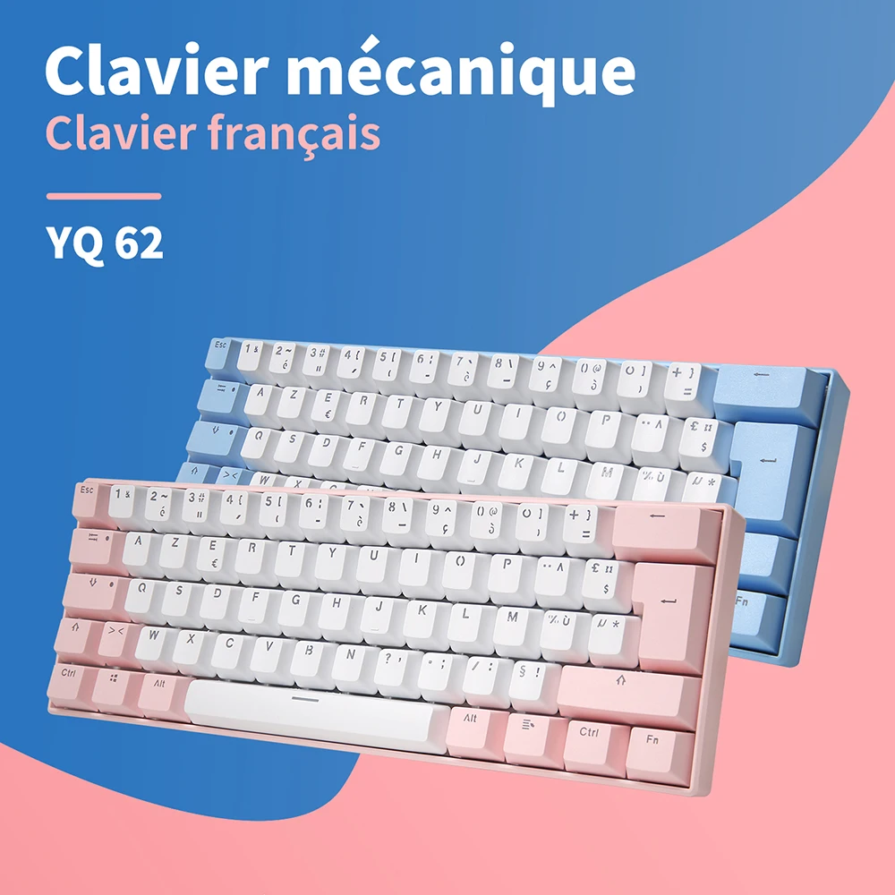 Uyiq yq62 62 clavier mécanique français de 62 touches 60% Mini clavier ...