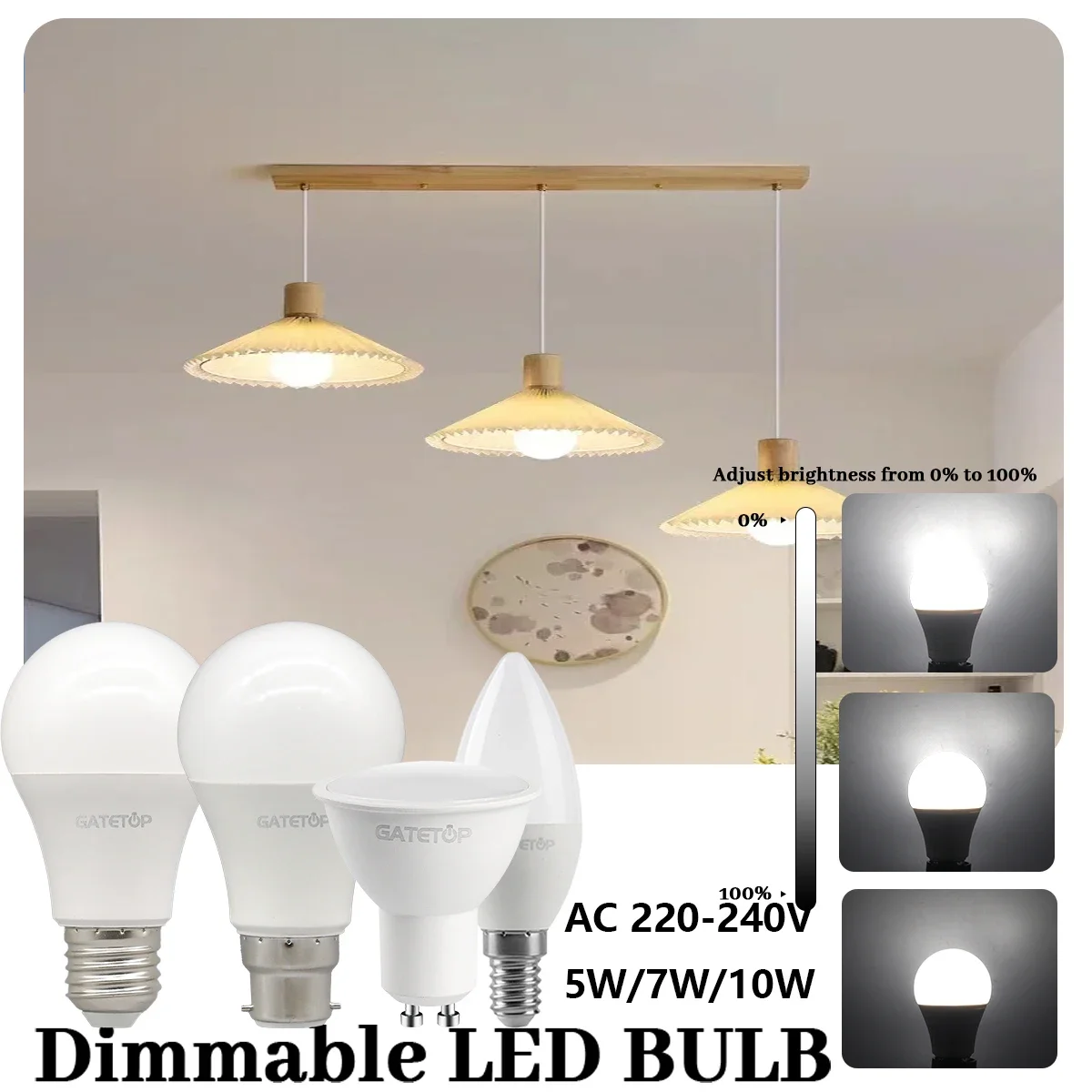 1-20PCS LED dimming bulb lamp Spot candle lamp E14 E27 GU10 220V 5W 7W ...