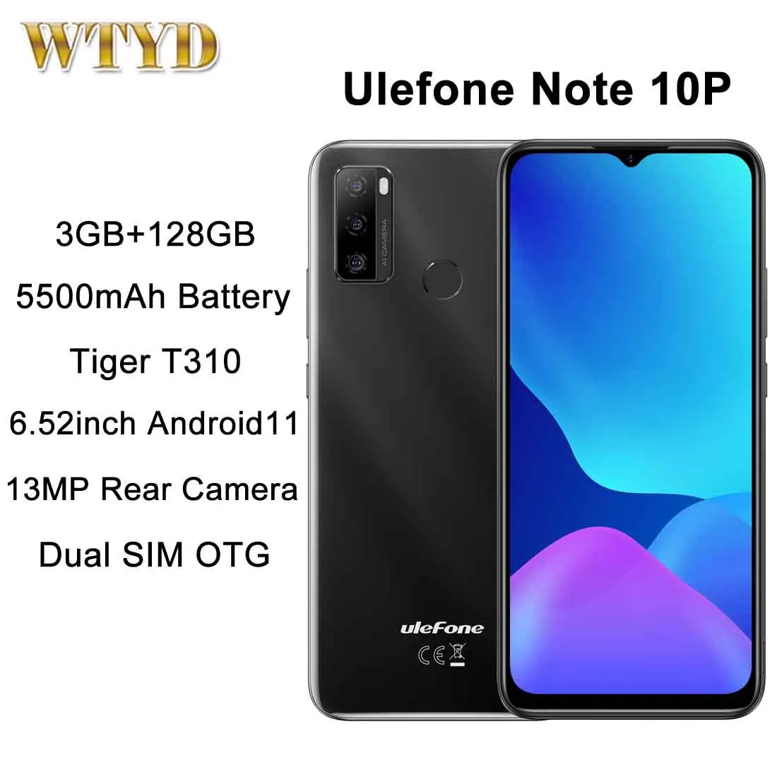Ulefone-Nota-10P-Smartphone-3GB-128GB-5500mAh-desbloqueio-facial-6-52-Android-11-Unisoc-Tiger ...