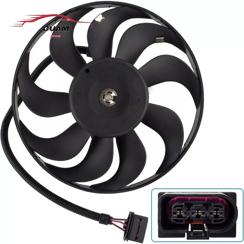 1C0959455C 6RD959455 Front Right Condenser Cooling Fan For VW Jetta ...
