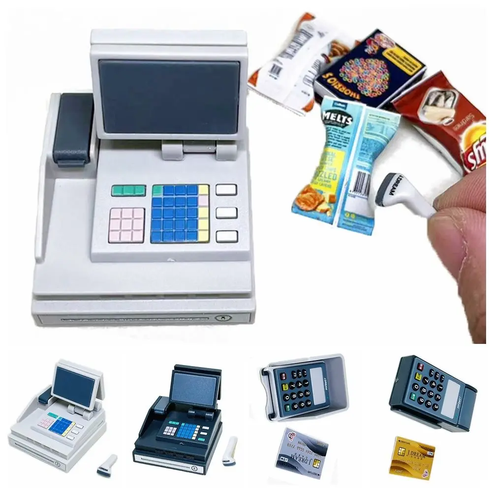 Miniature Cash Register DIY Dollhouse POS Machine 1:6/1:12 Scale ...