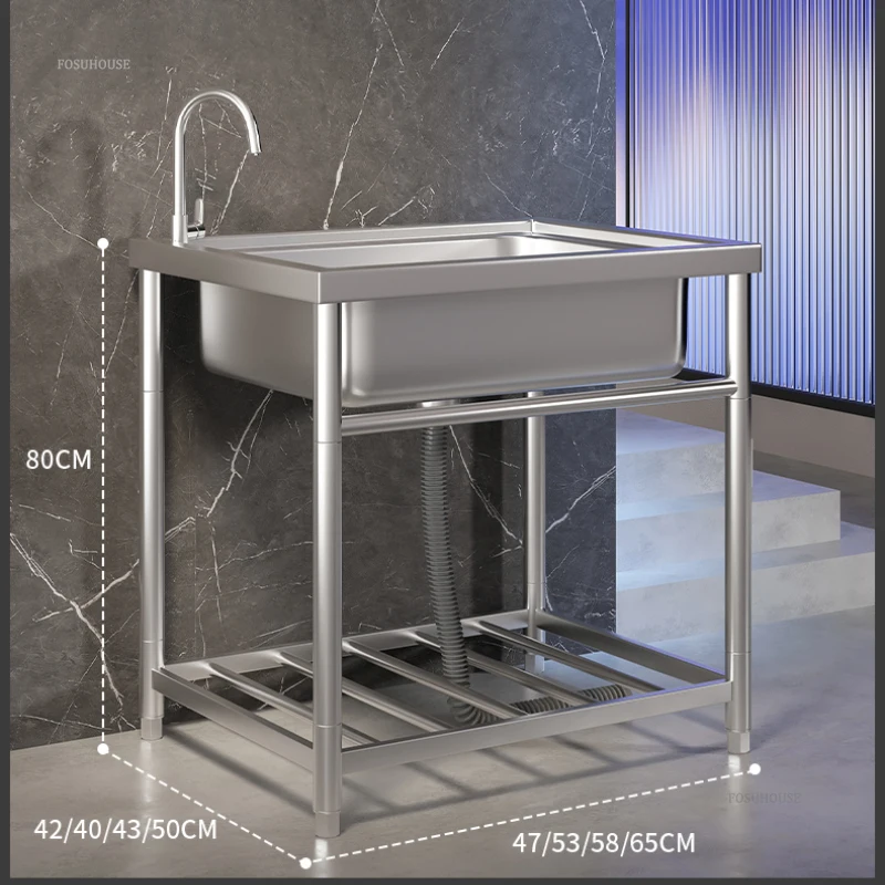 304-Stainless-Steel-Kitchen-Sinks-with-Bracket-Integrated-Home-Kitchen ...