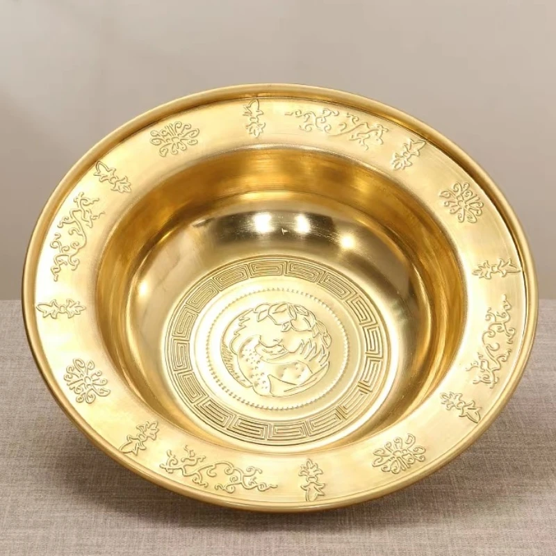 Tibetan Brass Fruit Dish ,Large size Tantra Engraving Buddhism Altars ...