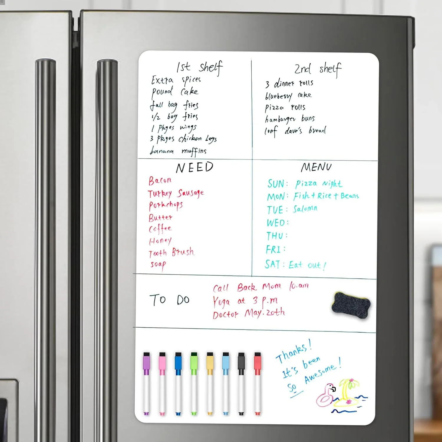 A2 Magnetic Dry Erase Whiteboard for Fridge – Kitchen Staples Plus