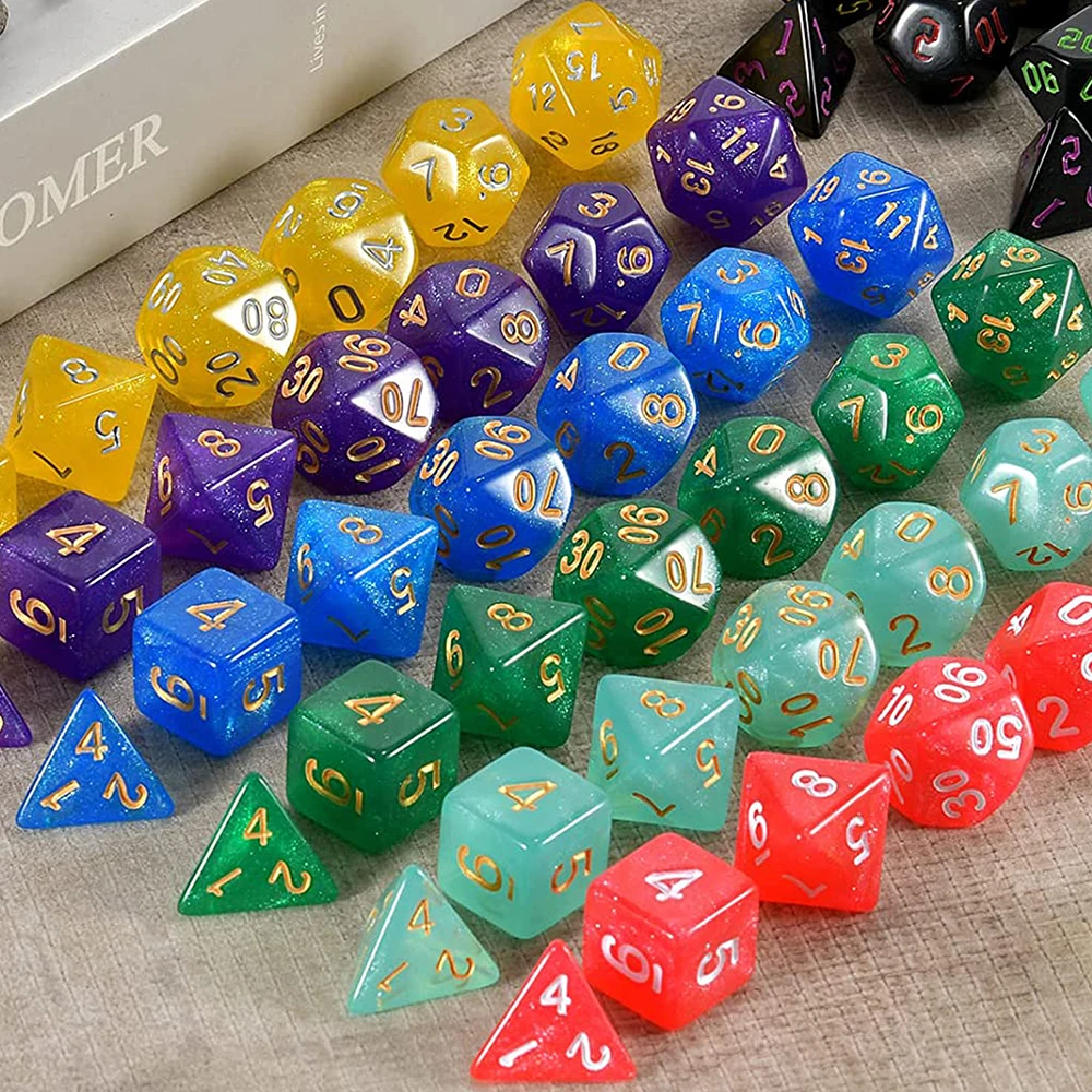 105/70/49/21/7Pcs Starry Sky DND Dice Set Galaxy Polyhedral D&D D4 D6 ...