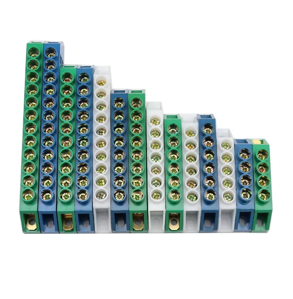 Blue-White-Green-Bridge-Design-Zero-Line-4-12-Pole-Screw-Brass-Copper ...