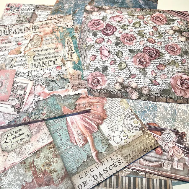 1 SET Scrapbooking Craft Paper Vintage Material Paper Ballet Clothing ...