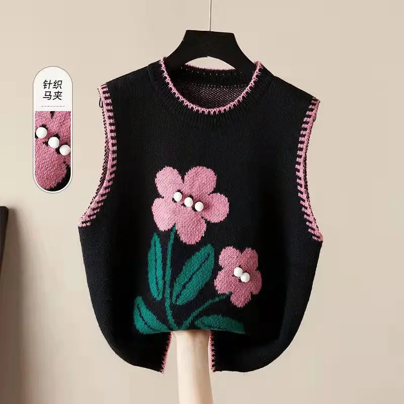 Flower-Knitted-Vest-Women-s-Spring-and-Autumn-Versatile-Shoulderless ...