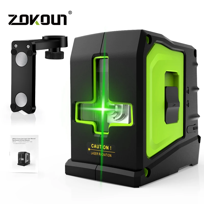 ZOKOUN Nivel láser de 2 líneas Rayo verde, nivelador láser autonivelante de línea cruzada ...