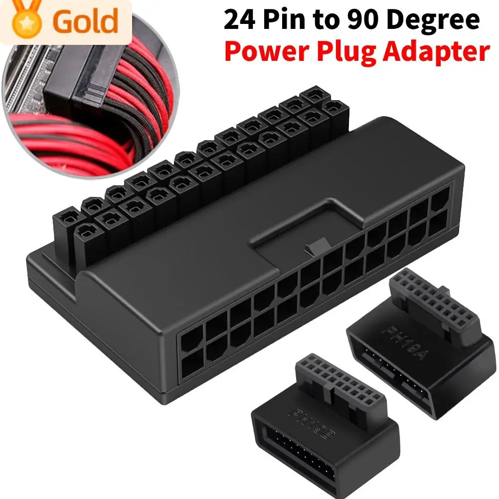 ATX-24-Pin-to-90-Degree-Power-Plug-Adapter-Desktop-PC-Motherboard-Power ...