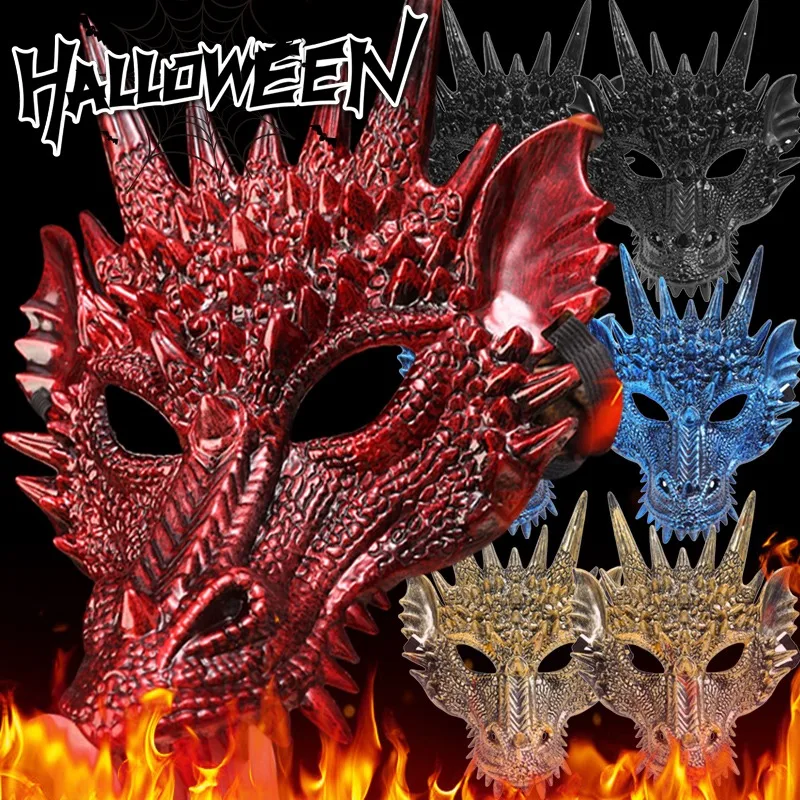 Halloween-Decoration-Masks-3D-Dragon-Masks-Props-Animal-Headdress-for ...