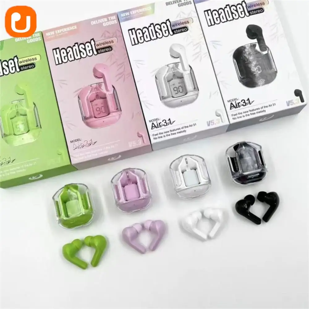 Air31 Wireless TWS Earbuds with Charging Transparent Case Noise ...