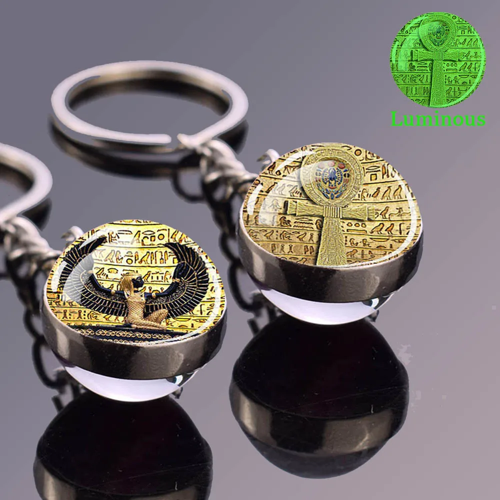 Ancient-Egypt-Culture-Luminous-Keychain-Glow-In-The-Dark-Glass-Ball ...