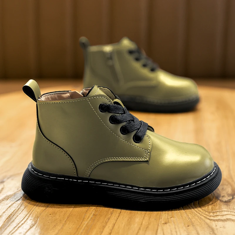 Fashion-Boots-Girls-Shoes-Kids-Sneakers-Black-Green-British-Style-2022 ...