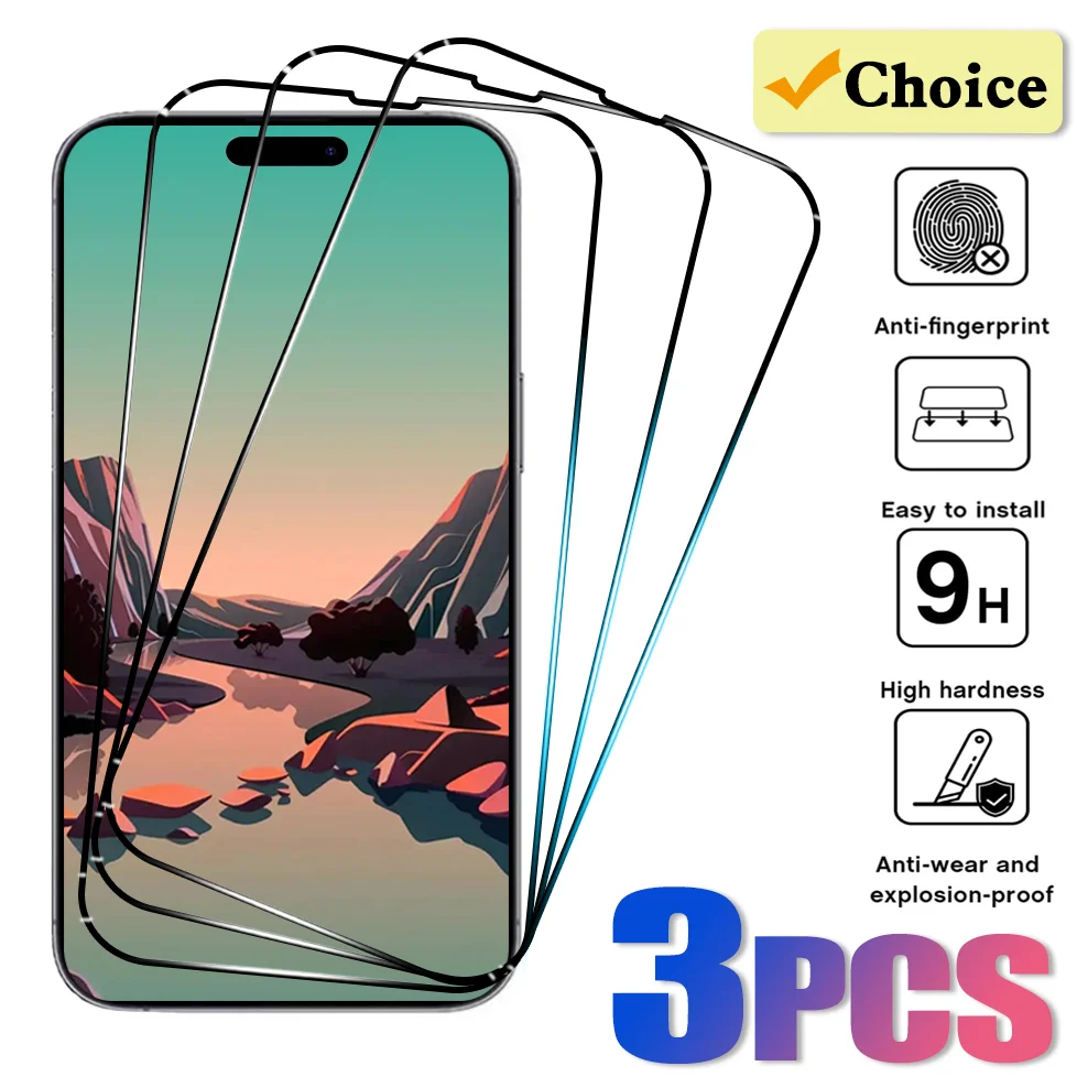 3PCS-Tempered-Glass-for-iPhone-11-12-13-Pro-XR-X-XS-Max-Full-Screen ...