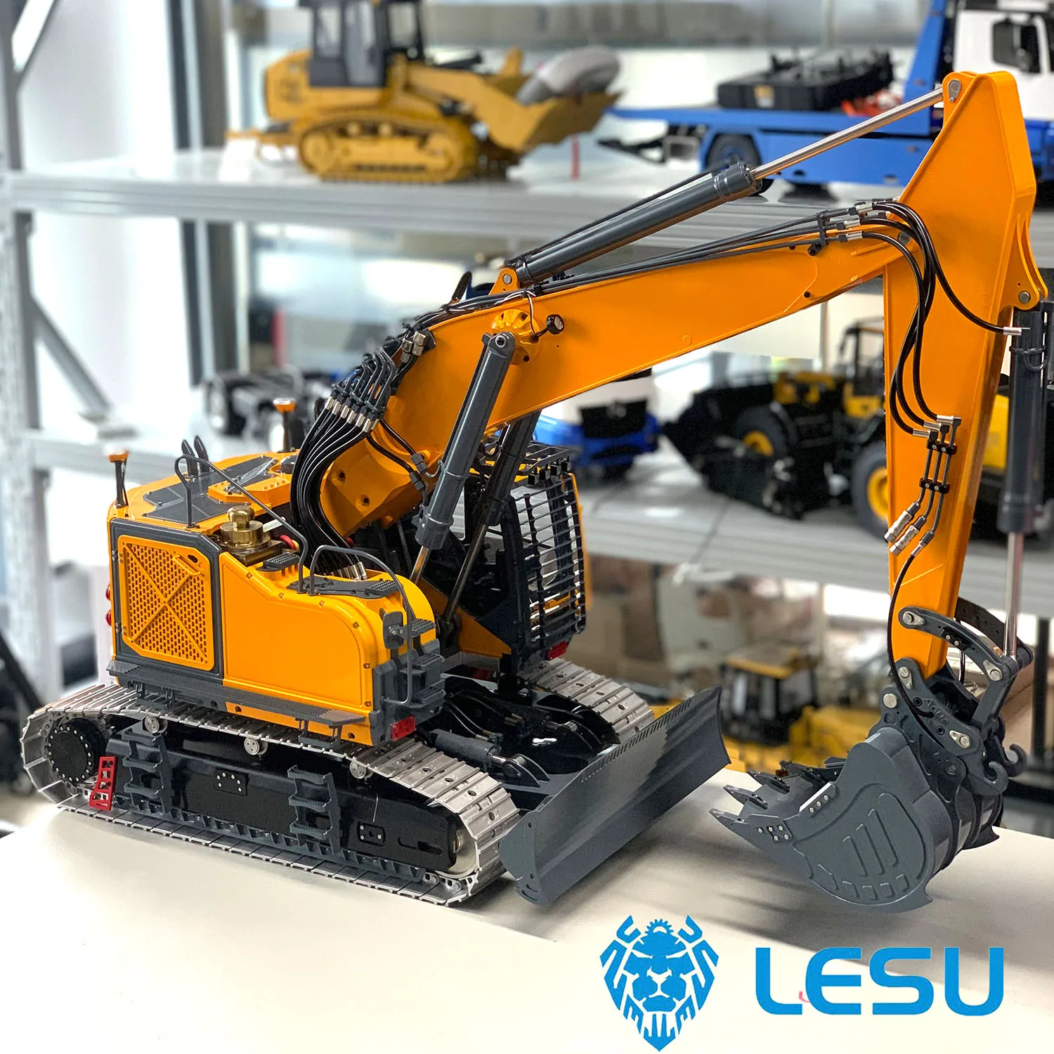 LESU-RC-Hydraulic-Excavator-1-14-Metal-Aoue-ET35-Pump-Valve-ESC-Yellow ...