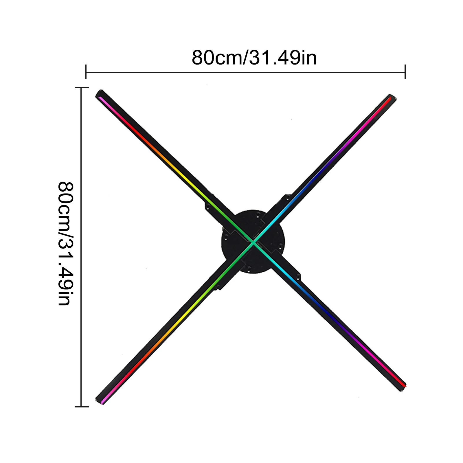 80cm 3d 홀로그램 프로젝터 팬 와이파이 컨트롤 홀로그램 프로젝터 광고 기계 Led 플레이어 파티 장식