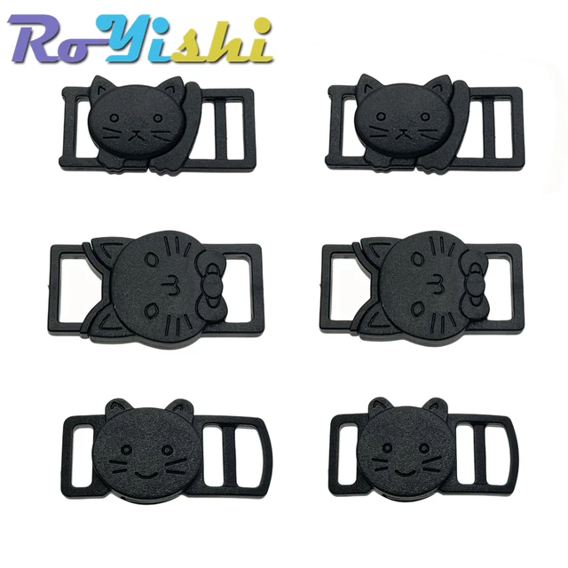 Buckle Cat Collar 25pcs 3/8" Cat-Head Plastic Safty Breakaway Buckles ...