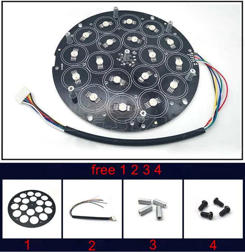 54 LED Plate Disk LED Par Light Par LED Light 54 LEDs RGBW RGB Blue ...