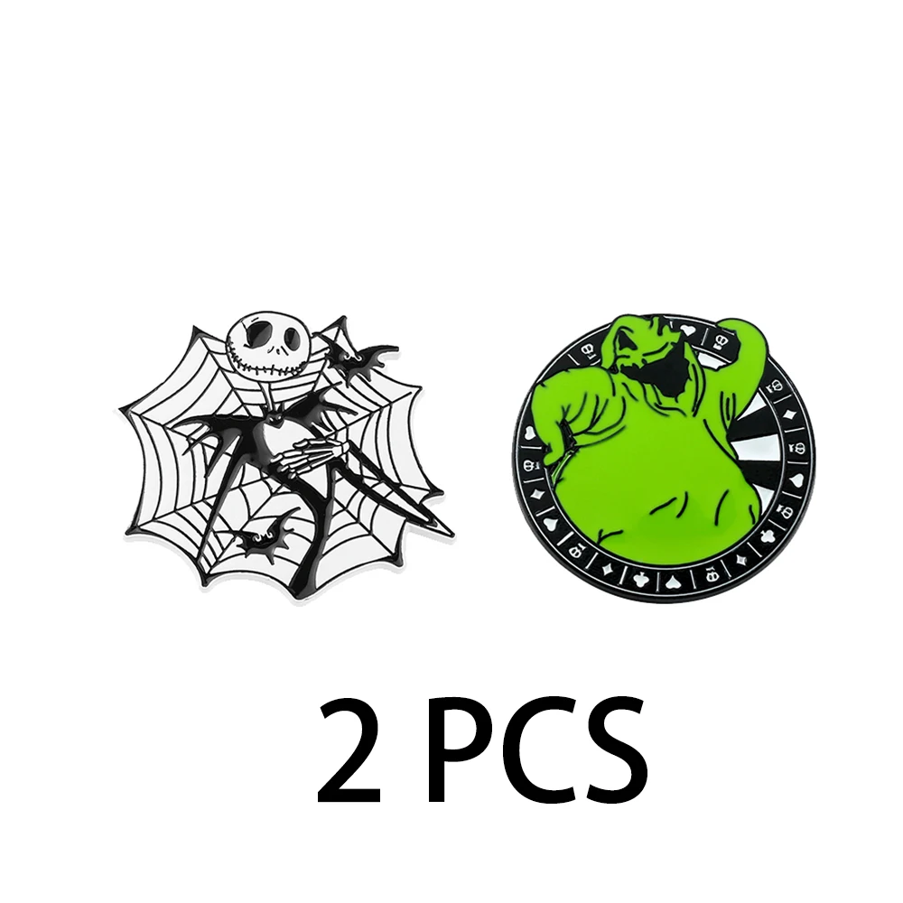 2 Pcs The Nightmare Before Christmas Brooch Retro Jack Skellington ...