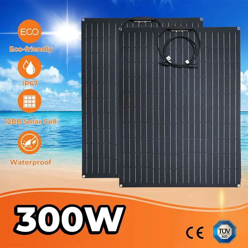 ETFE-300W-Solar-Panel-Kit-Flexible-Monocrystalline-PV-Module-High ...