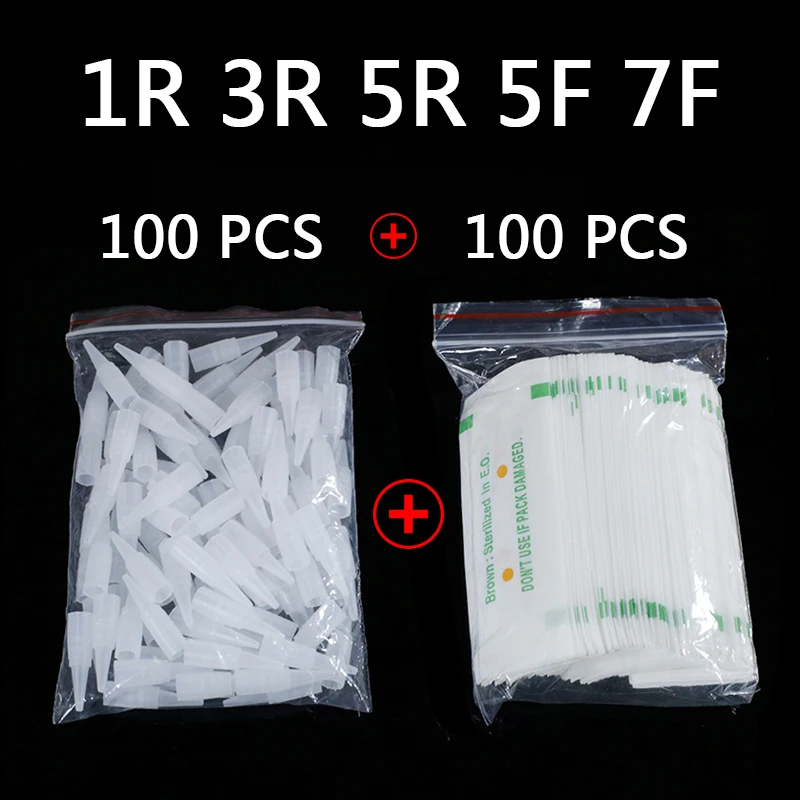 100PCS-1R-3R-5R-5F-7F-PMU-Needles-Needle-Tips-Disposable-Sterilized-Professional-Tattoo-needles ...