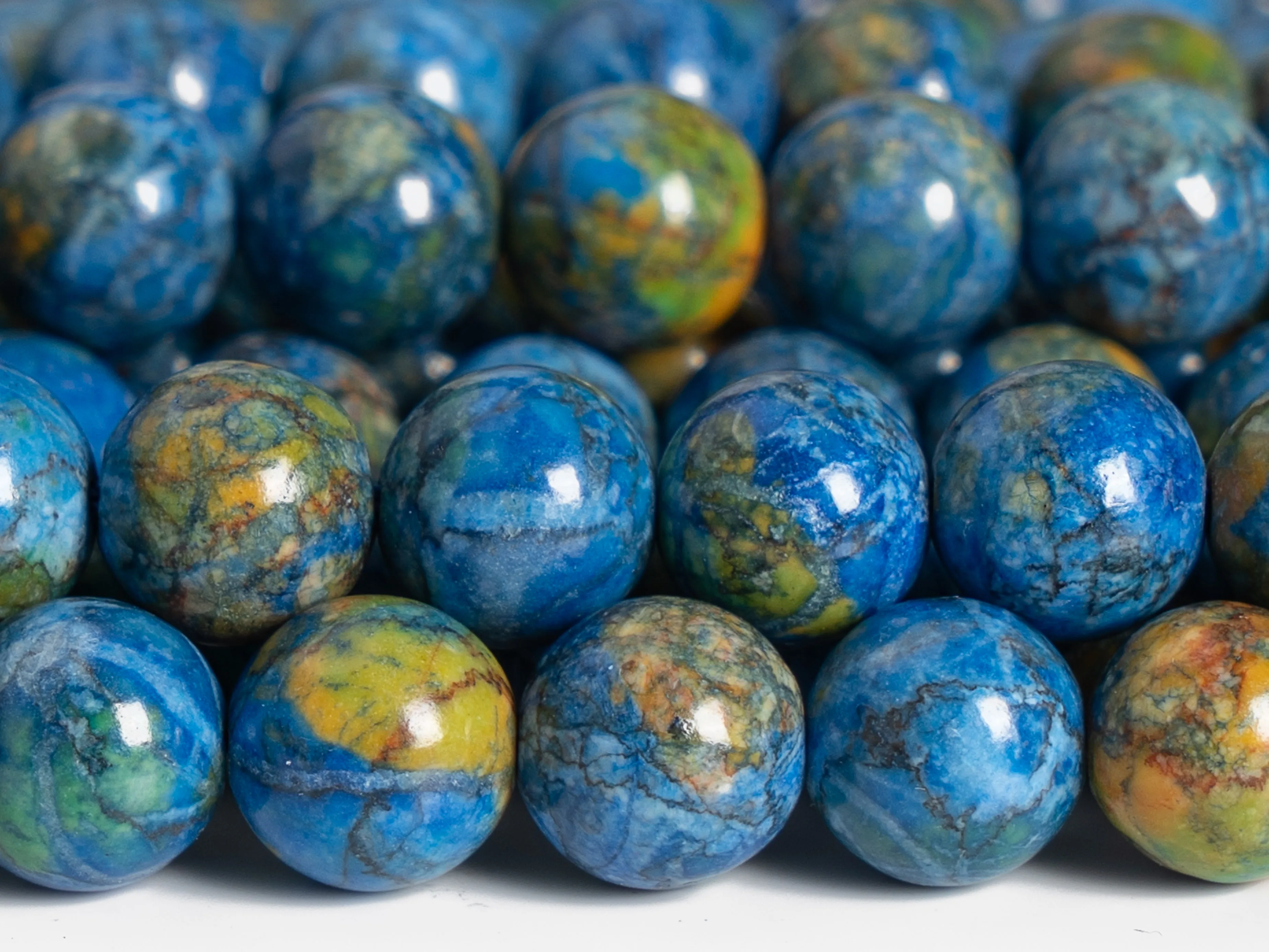 Genuine-Natural-Peacock-Blue-Magnesite-Turquoise-Beads-Grade-AAA ...