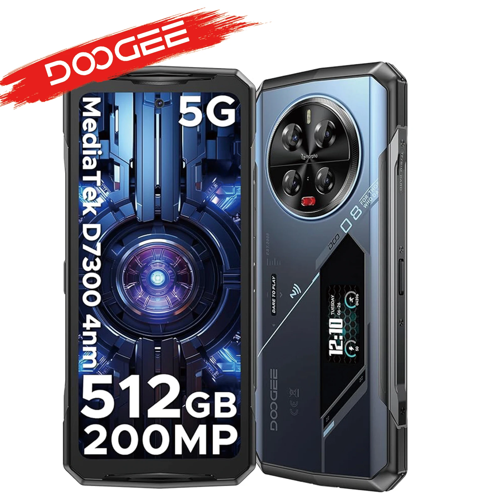DOOGEE V40 Pro 5G Robuuste Telefoon, 200MP AI-camera, 6.78" 120Hz ...