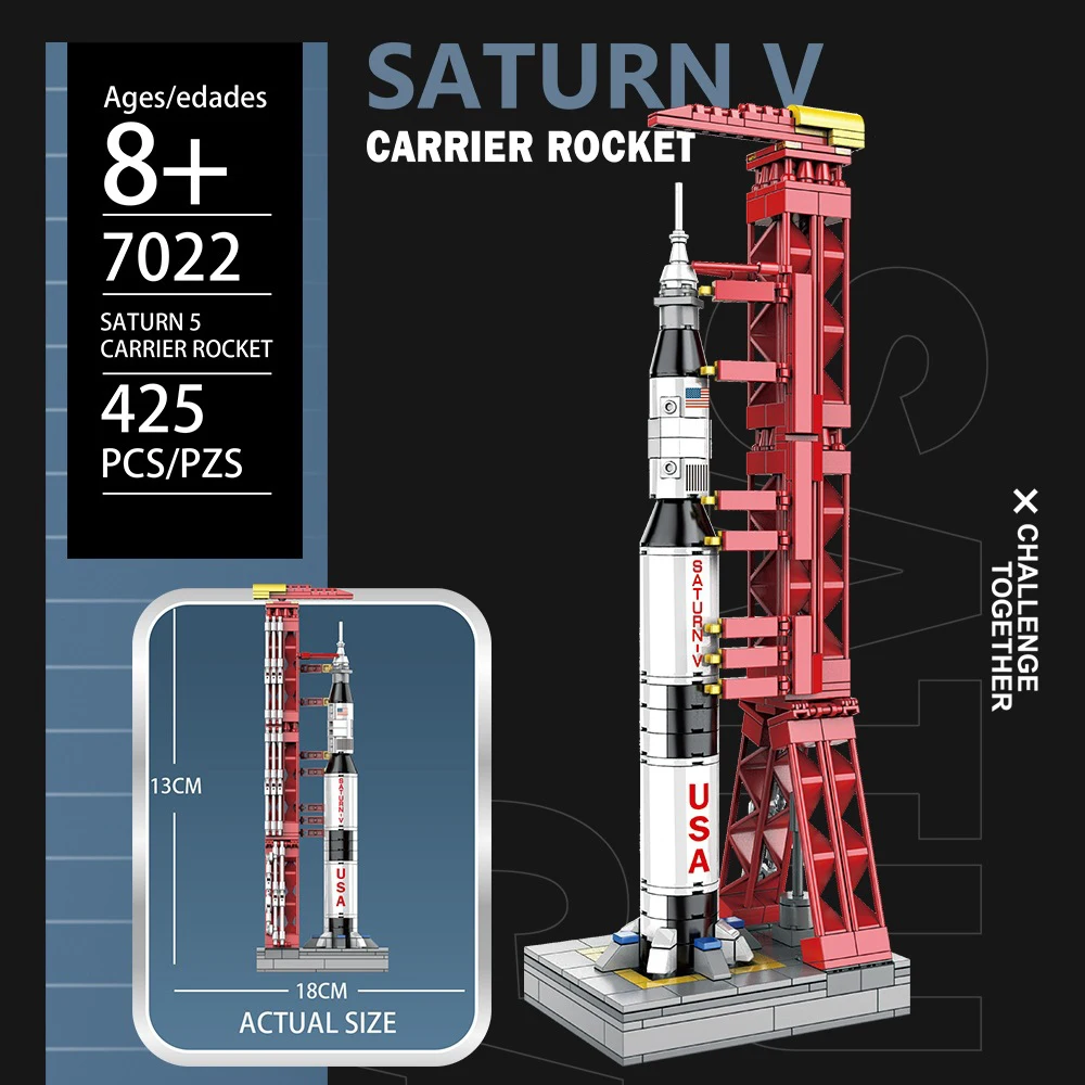 425PCS Technical Saturn V Space Rocket Launch Center Model Building ...