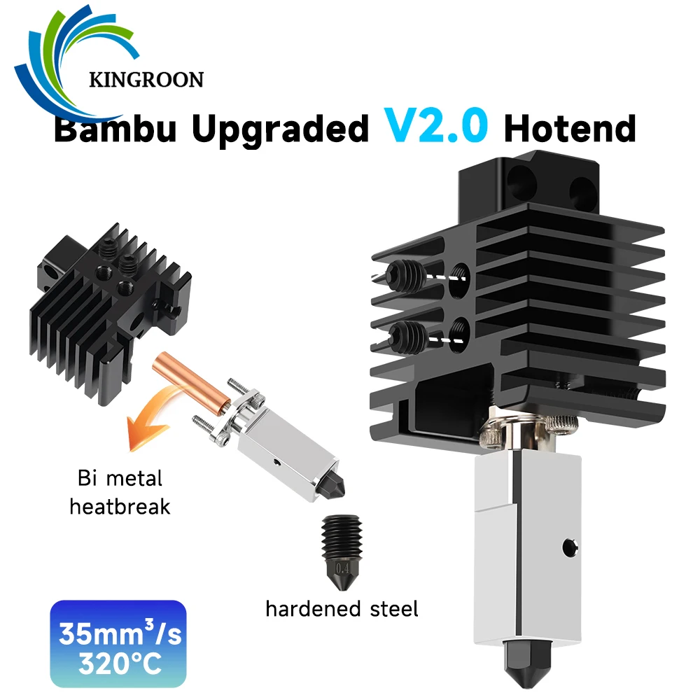 For Bambu lab Hotend Bi Metal Throat Nozzle Hardened Steel Nozzle ...