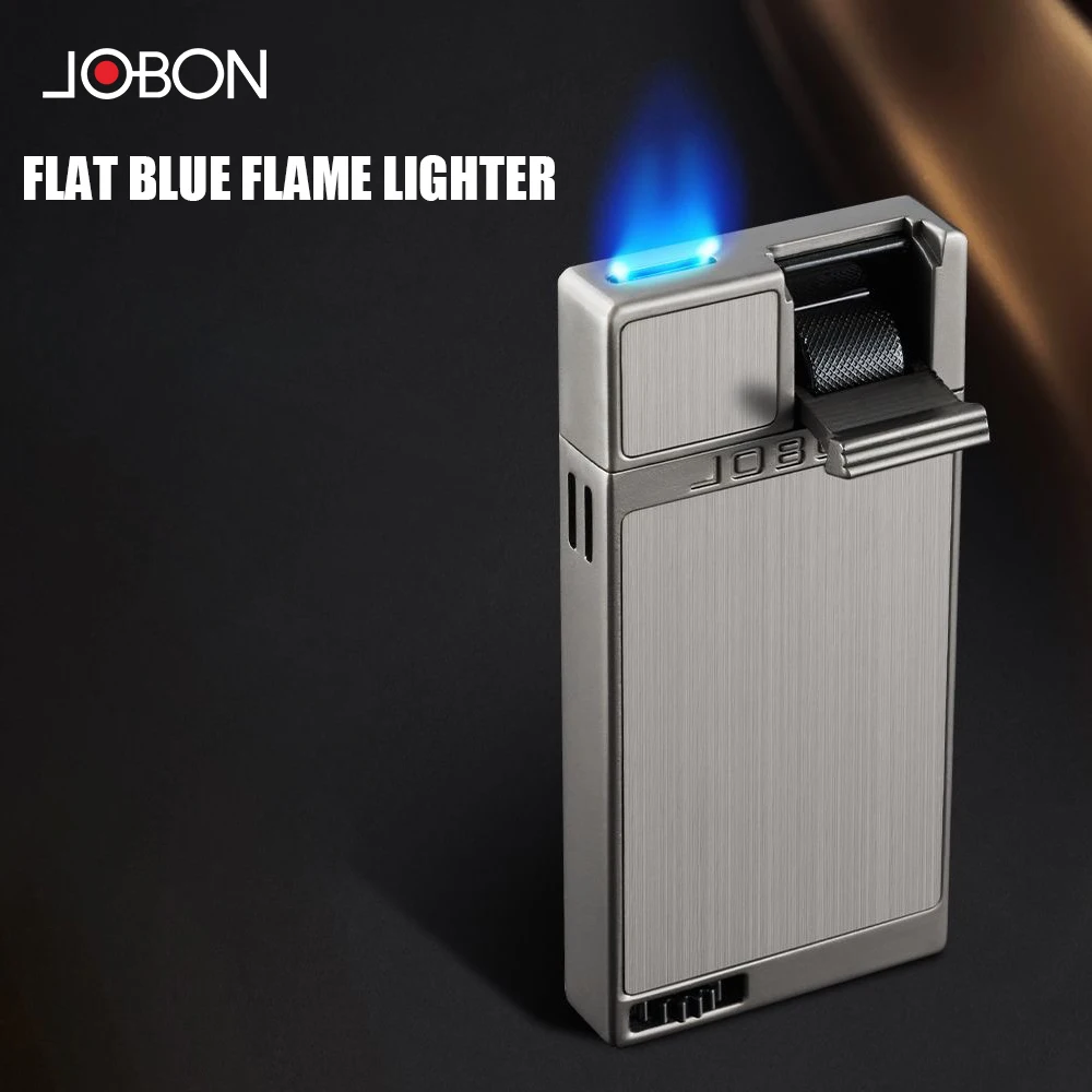 JOBON Flat Blue Flame lighter Double-sided Relief Craft Pull-down ...