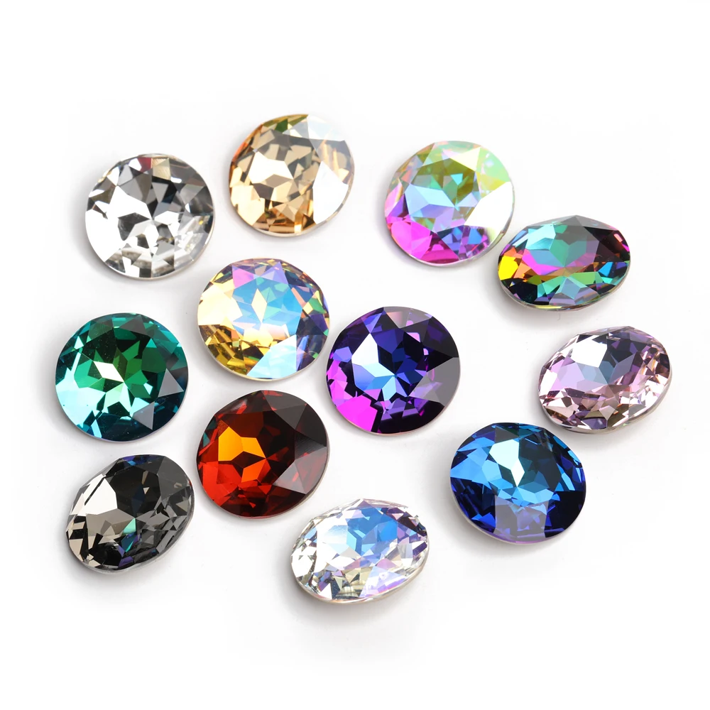 27mm-Round-Fancy-Stones-Glitter-Diy-Craft-Supplies-Pointback-Glass ...