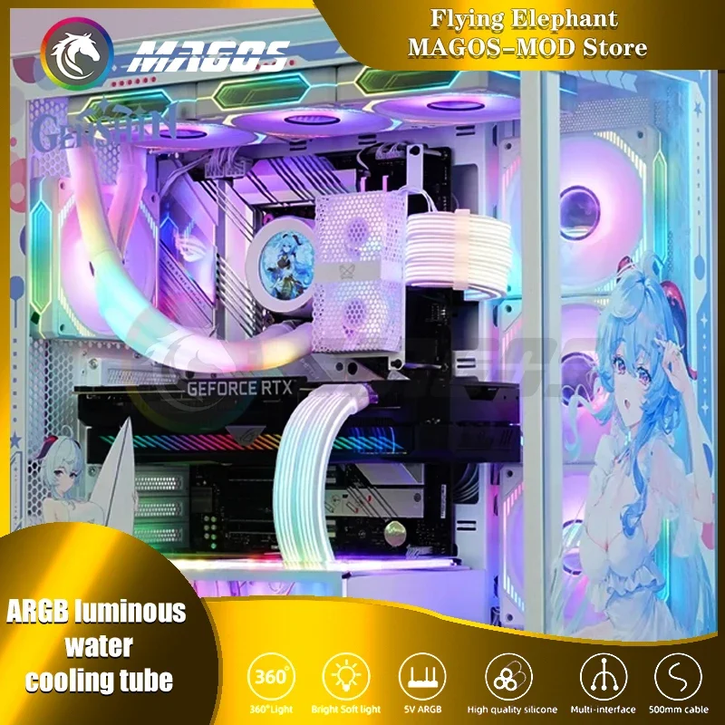Universal CPU AIO Water Cooling Tube ARGB 5V RGB Luminous Neon Silicone ...