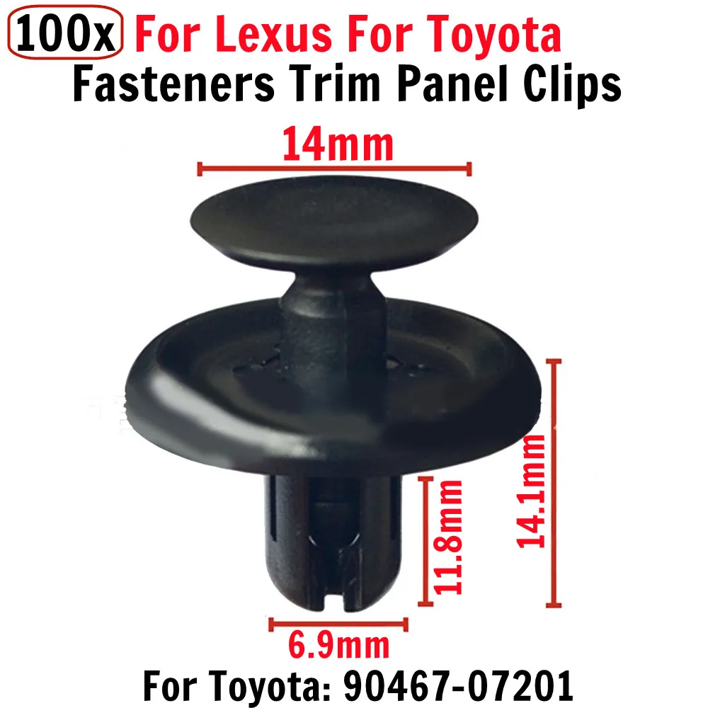100pcs For TOYOTA for LEXUS Fasteners Trim Panel Clips Bumper Fender ...