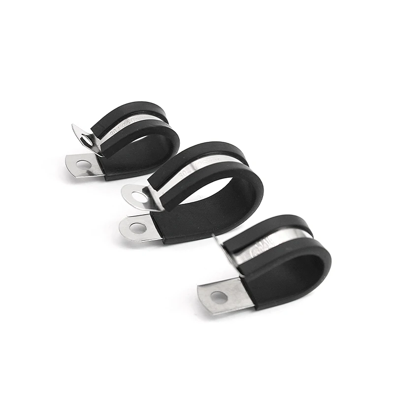 R-type-304-Stainless-Steel-Rubber-Lined-P-Clips-Pipe-Clamp-Cable ...