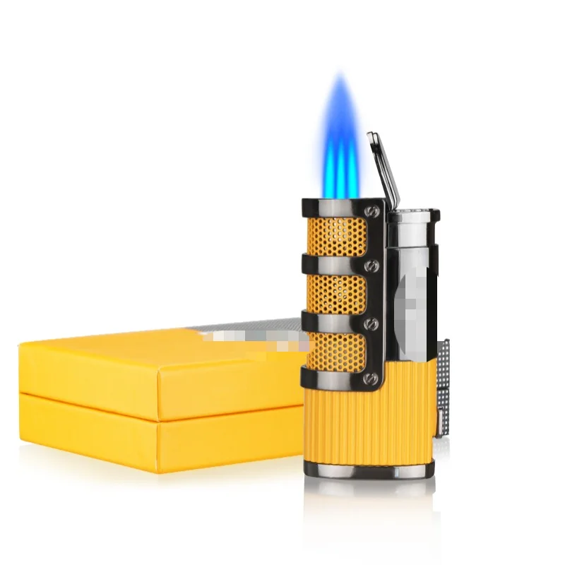 Isqueiro-de-tabaco-de-metal-3-Tocha-Jet-Flame-Recarreg-vel-com-Punch ...