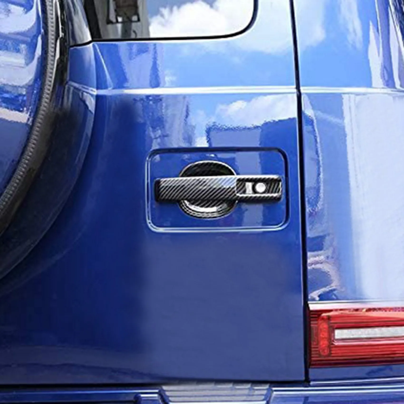 5X Car Carbon Fiber Exterior Door Handle Trim Cover For Mercedes Benz G ...
