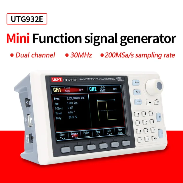 UNI-T UTG932E UTG962E Function Signal Generator 30Mhz 60Mhz Dual Channel Frequency Sine Wave ...