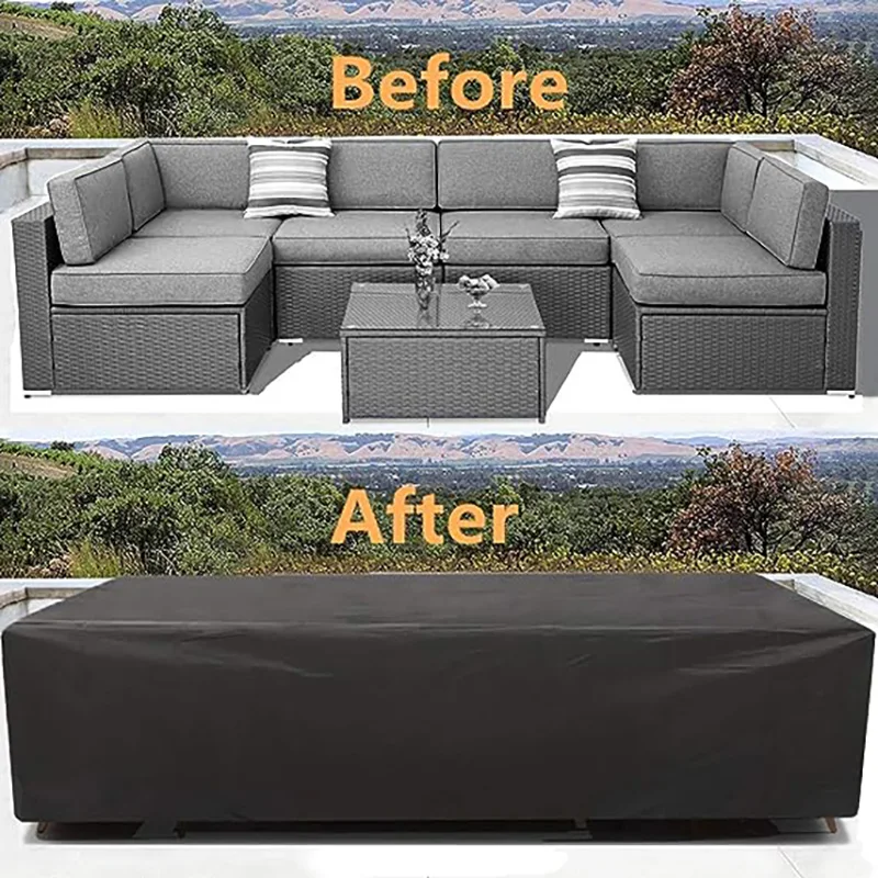 Outdoor-furniture-dust-cover-210D-Oxford-cloth-black-silver-sofa-cover ...