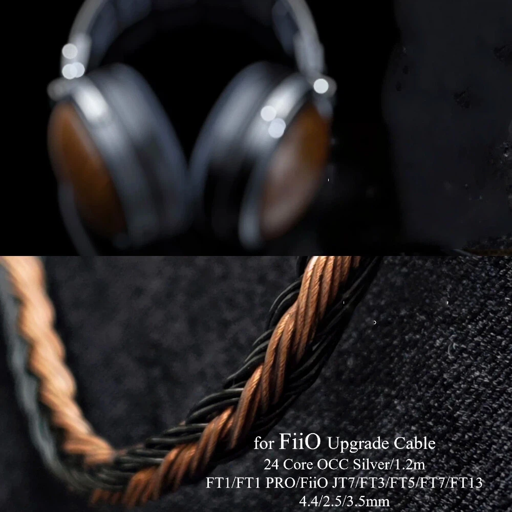 24 Core Headphone OCC Upgrade Cable for FiiO FT1/FT1 PRO/JT7/FT3/FT5 ...